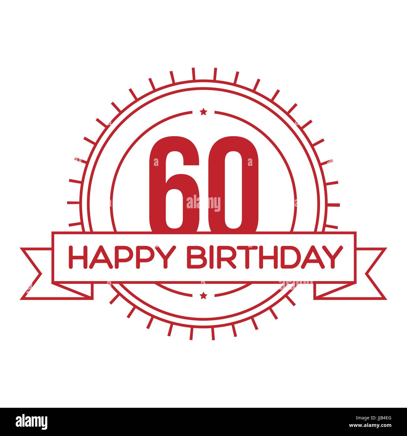 Happy Birthday Sixty years sign vector Stock Vector Image & Art - Alamy