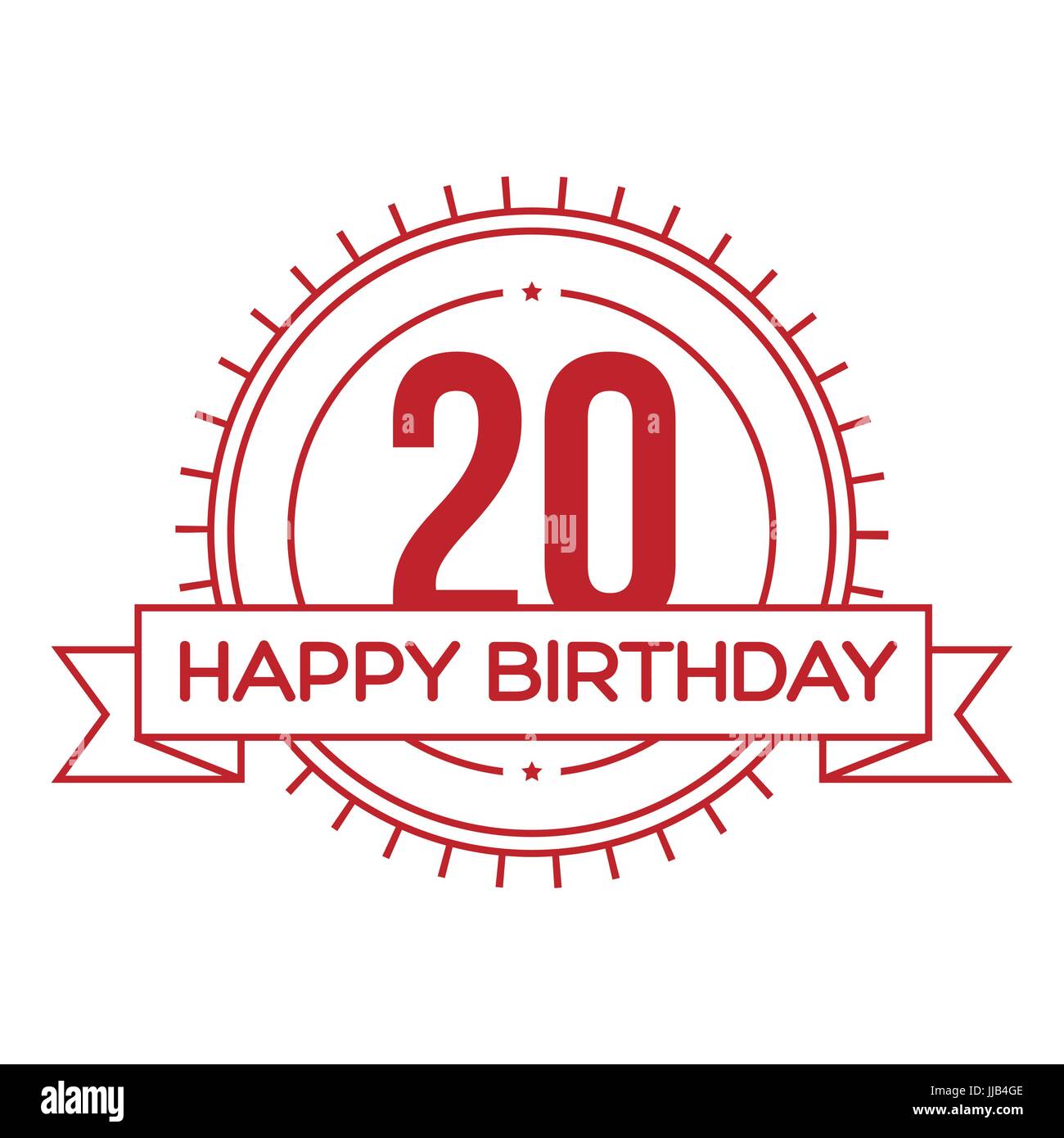 Happy Birthday Twenty years sign vector Stock Vector Image & Art - Alamy
