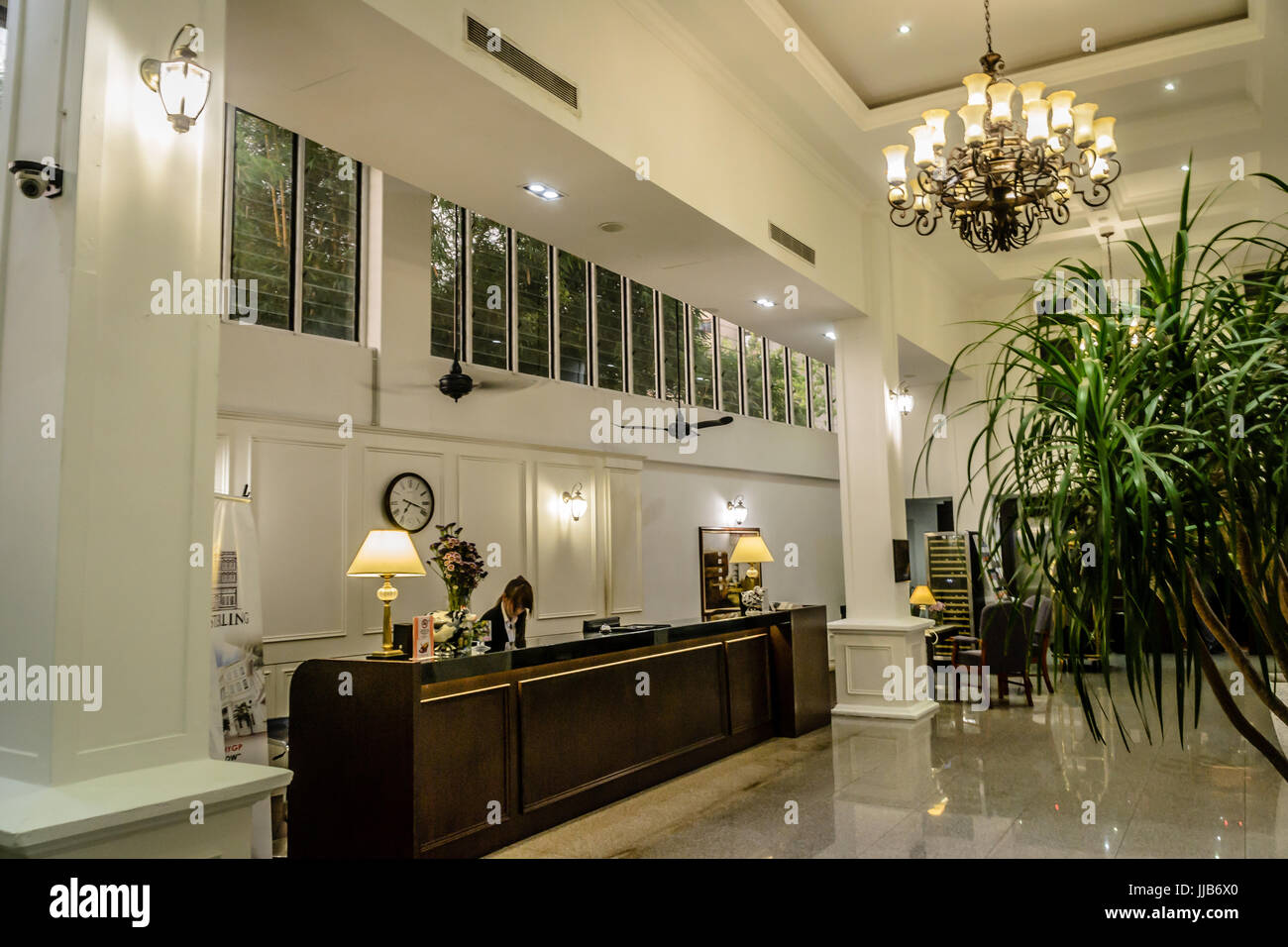 beautiful lobby and Colonial architecture in Melaka, Malaysia Stock ...
