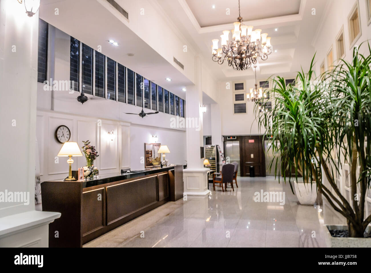 beautiful lobby and Colonial architecture in Melaka, Malaysia Stock ...