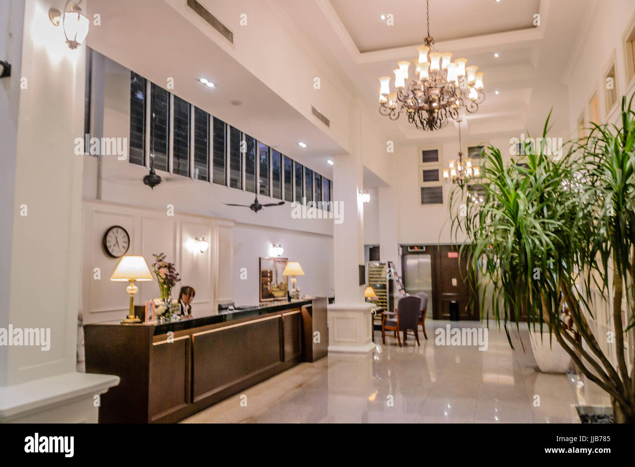 beautiful lobby and Colonial architecture in Melaka, Malaysia Stock ...