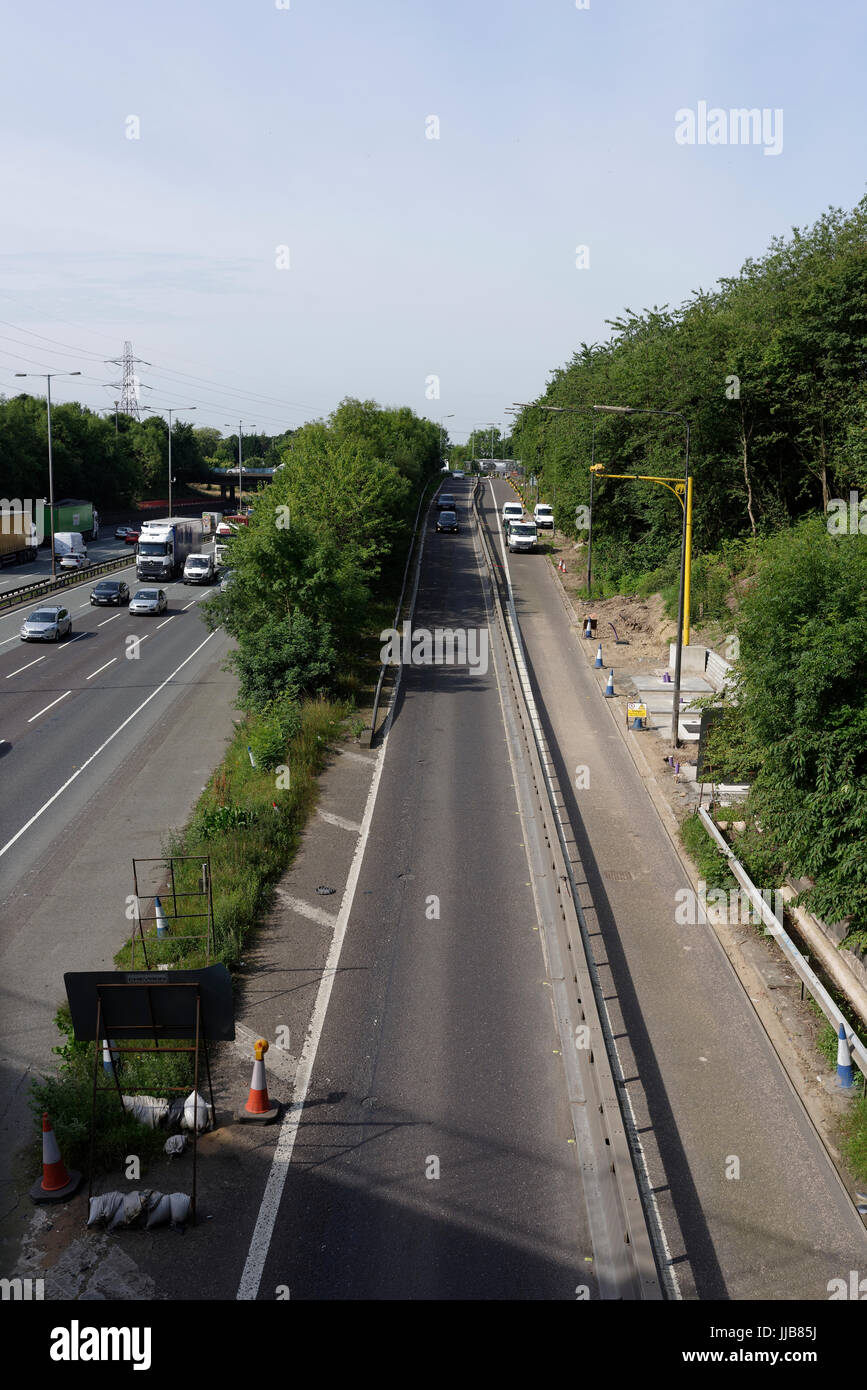 M60 motorway at junction 17 in whitefield near greater manchester uk ...