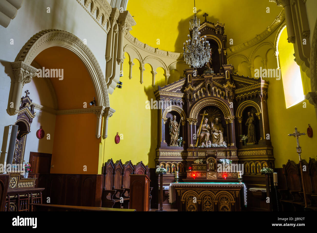 Interior of the Santisima Trinidad de Arre in the Villava near of the ...