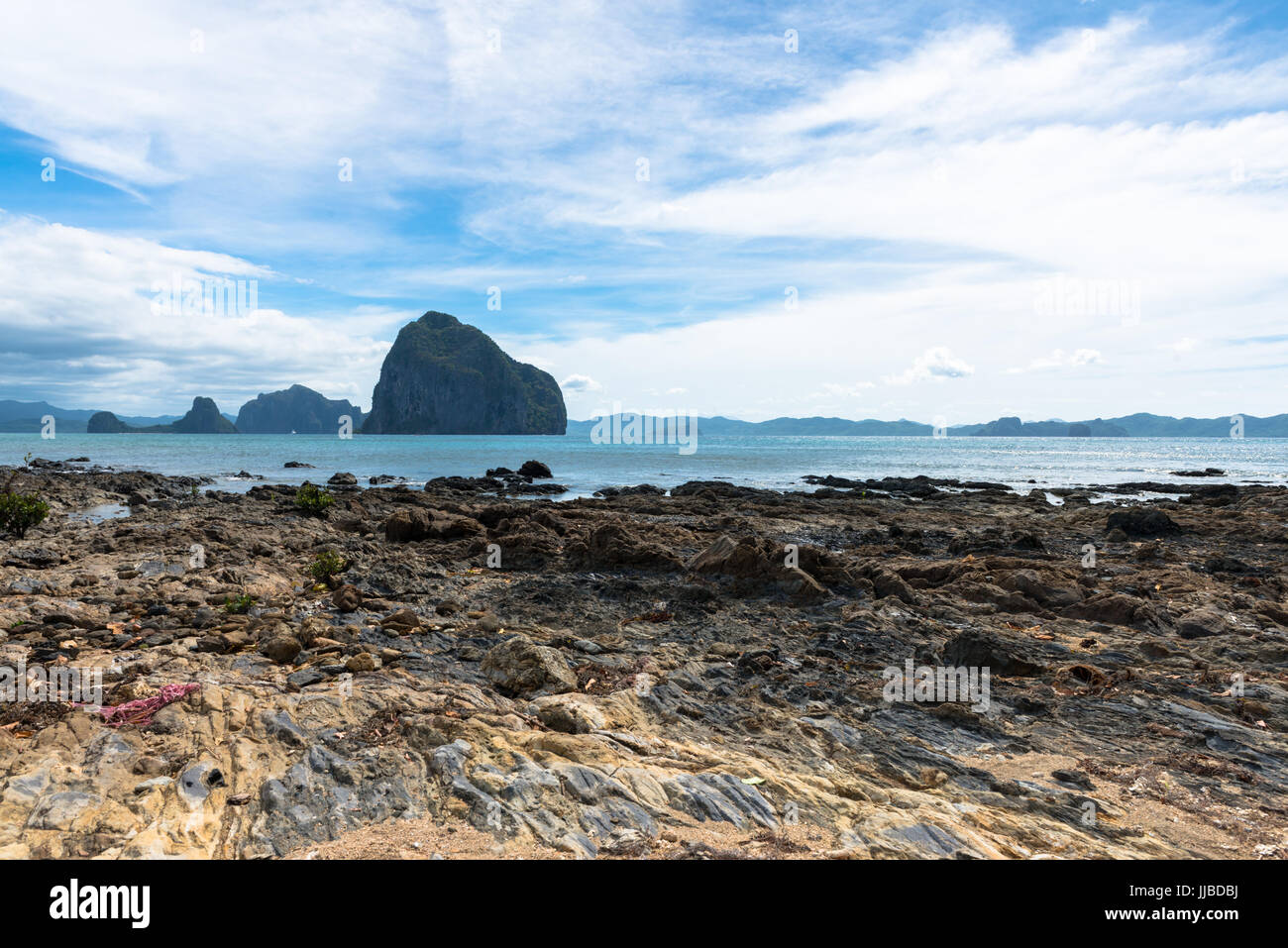 EL NIDO, PALAWAN, PHILIPPINES - JANUARY 18, 2017: Wide angle view of ...