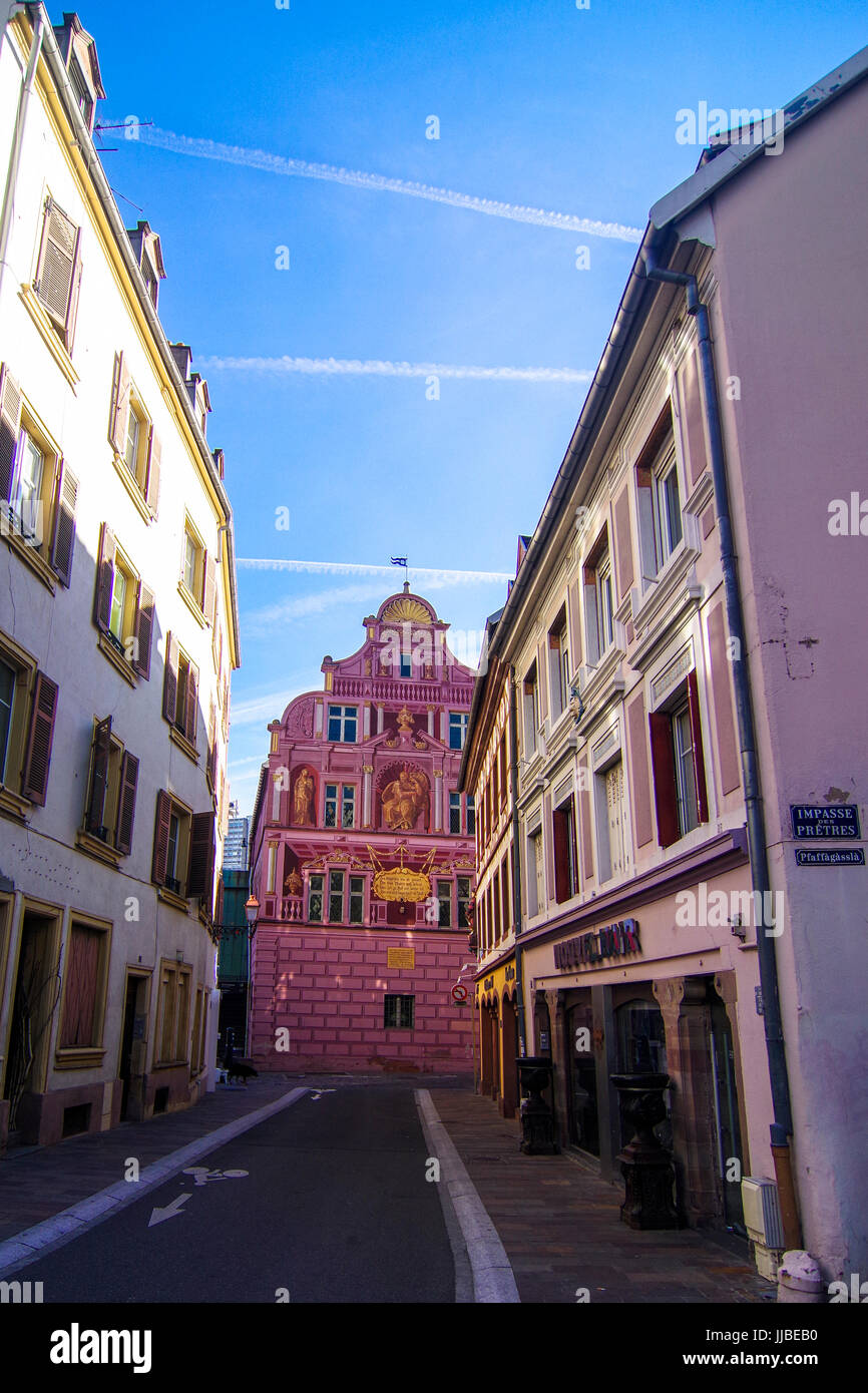 Picturesque street scenes with town hall in the background Mulhouse ...