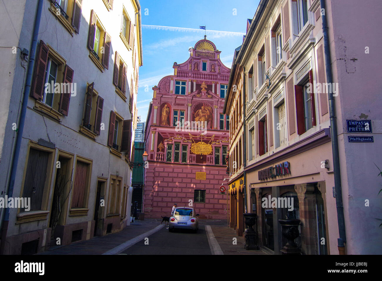 Picturesque street scenes with town hall in the background Mulhouse ...