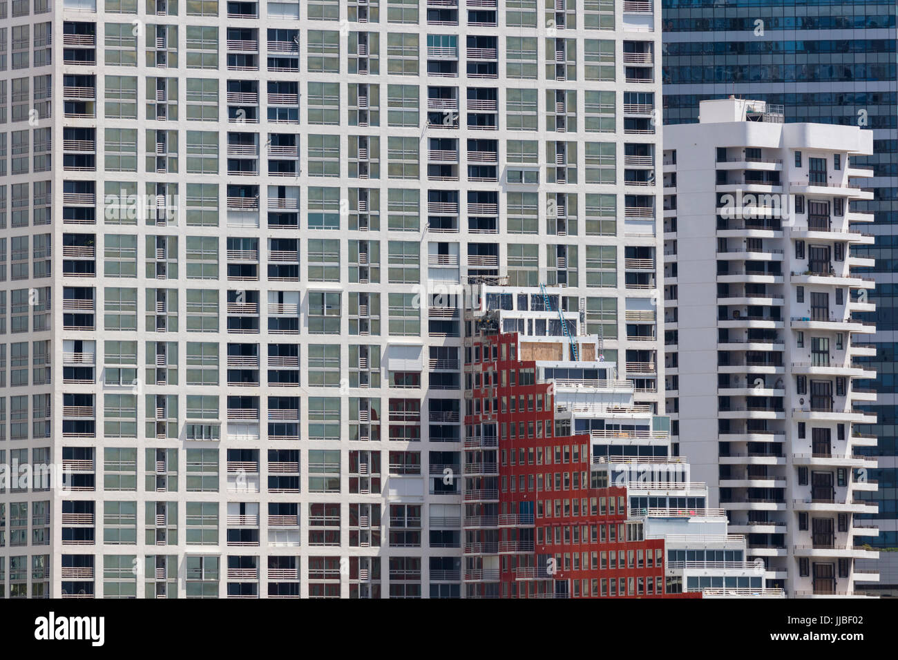 Abstract details of exterior of modern buildings in Miami Florida Stock ...