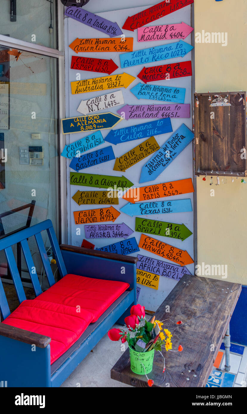 Cuban neighborhood of Little Havana in Miami Florida Stock Photo - Alamy
