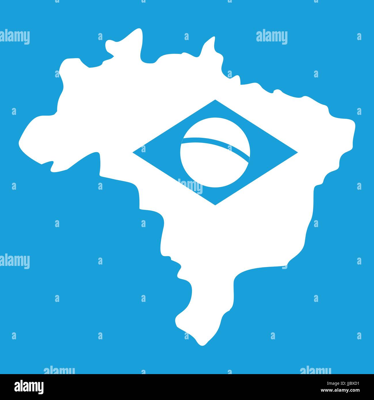 Brazil map with flag icon white Stock Vector Image & Art - Alamy