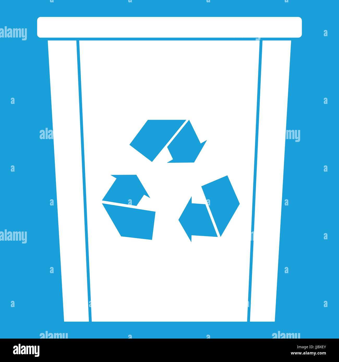 Trash bin with recycle symbol icon white Stock Vector Image & Art - Alamy