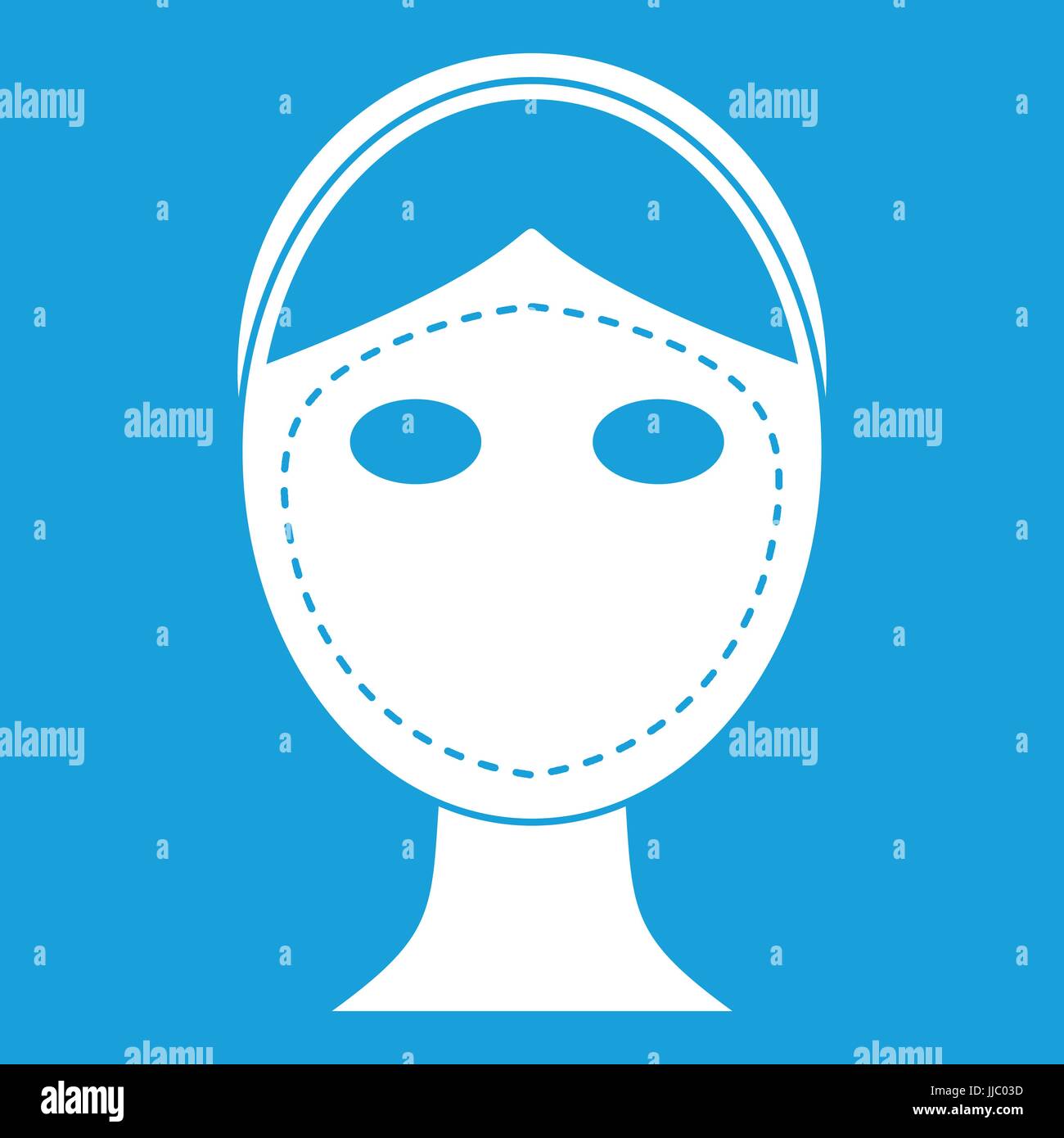 Face marked out for cosmetic surgery icon white Stock Vector Image ...