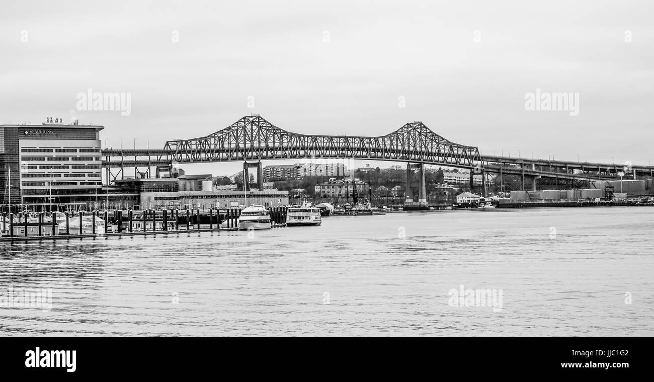 Famous Tobin Bridge in Boston - BOSTON - MASSACHUSETTS - APRIL 3, 2017 ...