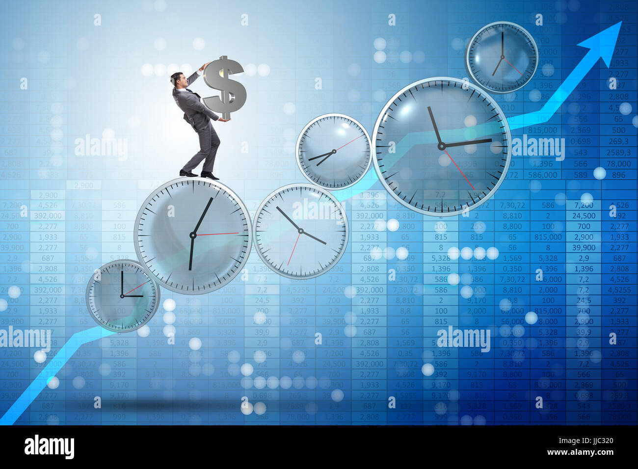 Time is money concept with businessman holding dollar Stock Photo - Alamy