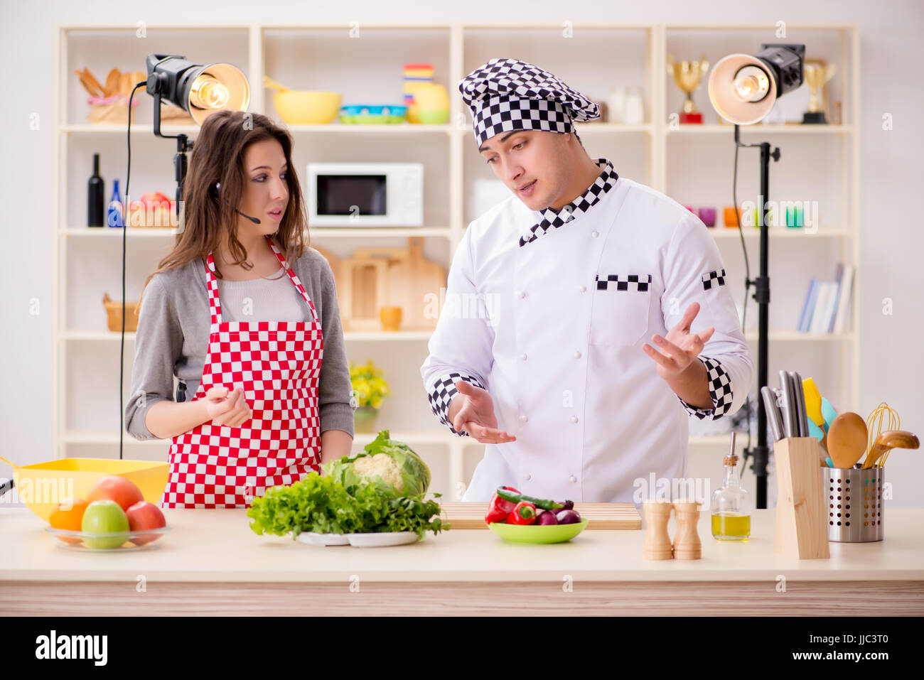 Food cooking tv show in the studio Stock Photo - Alamy