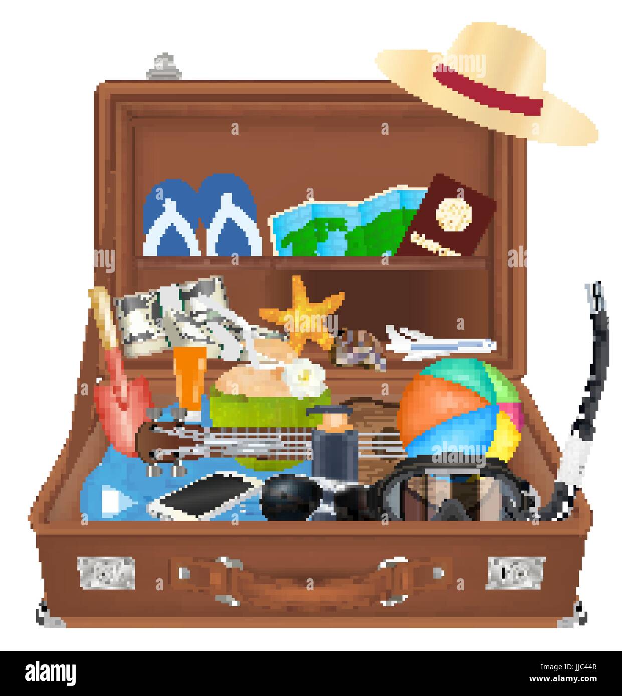 Open suitcase vector vectors hi-res stock photography and images - Alamy