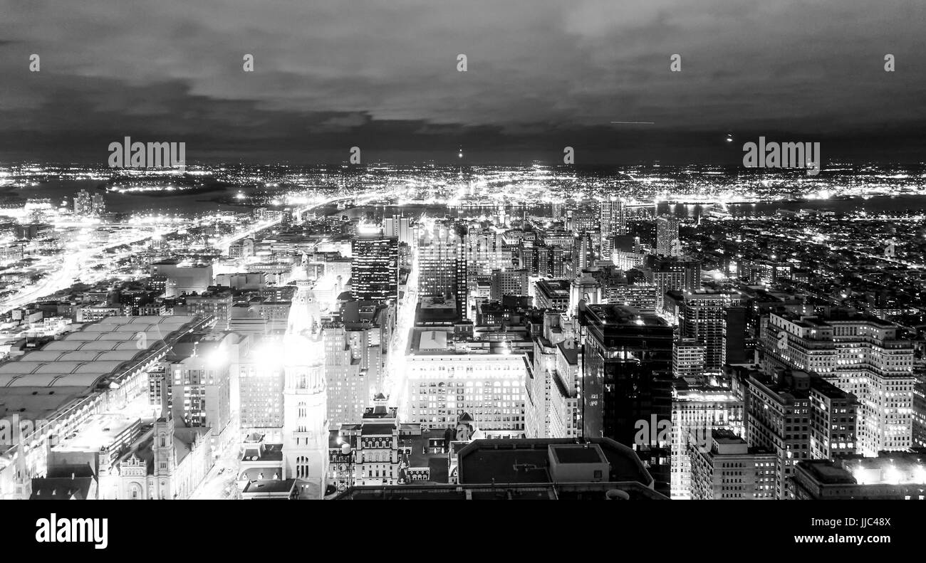Beautiful Philadelphia at night - great aerial view - PHILADELPHIA ...