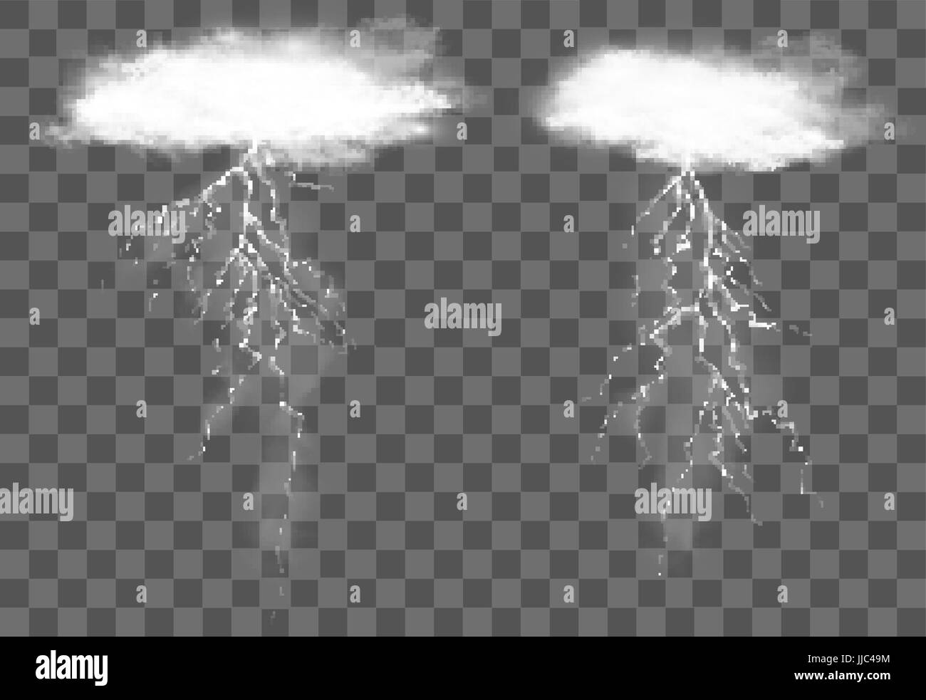 real transparent cloud and lightning thunder vector Stock Vector Image ...