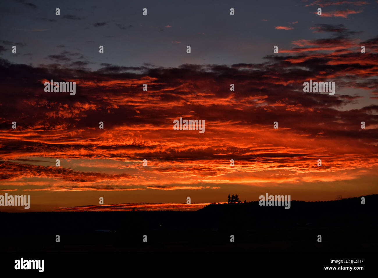 Coral orange sunset clouds for background Stock Photo - Alamy