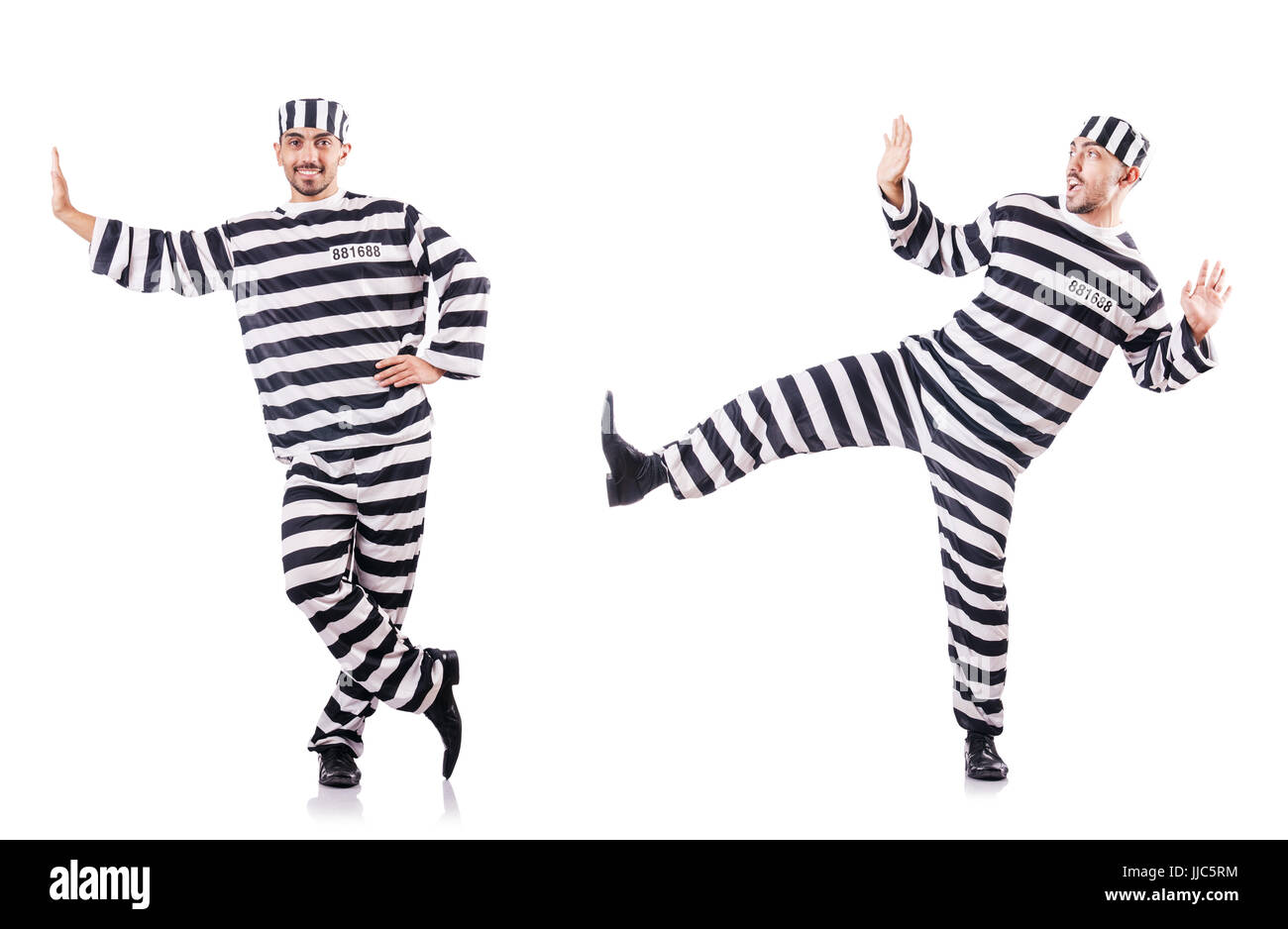 Convict criminal in striped uniform Stock Photo - Alamy