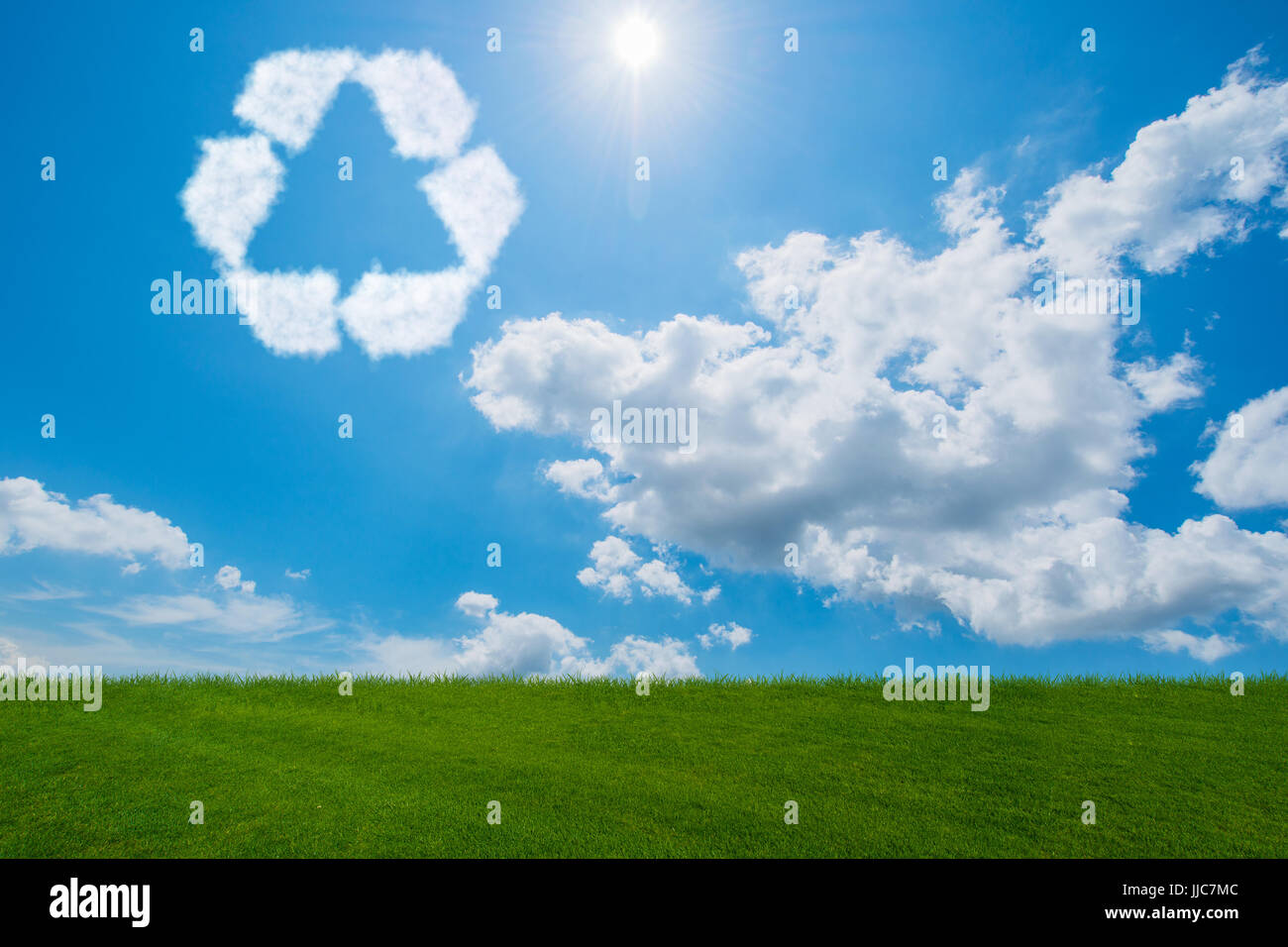 Recycling symbol made from clouds Stock Photo - Alamy