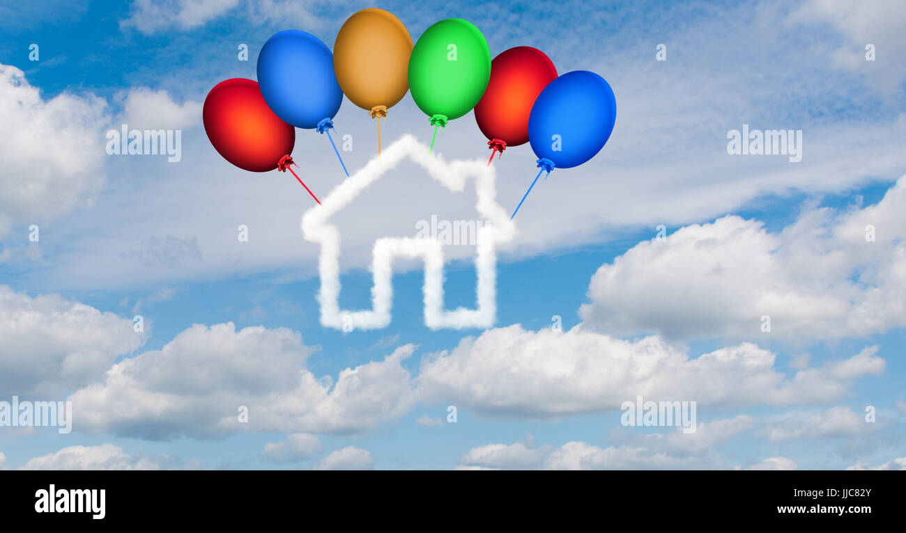 House in the sky made of clouds - 3d rendering Stock Photo - Alamy