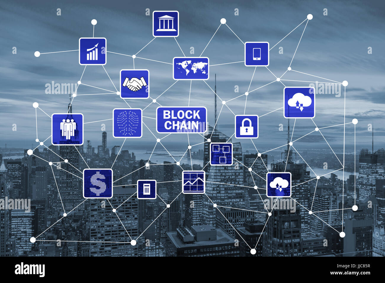 Blockchain concept in database management Stock Photo - Alamy