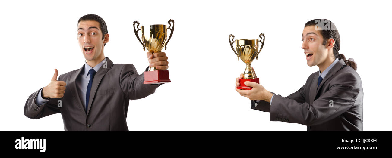 Collage of businessman receiving award Stock Photo - Alamy