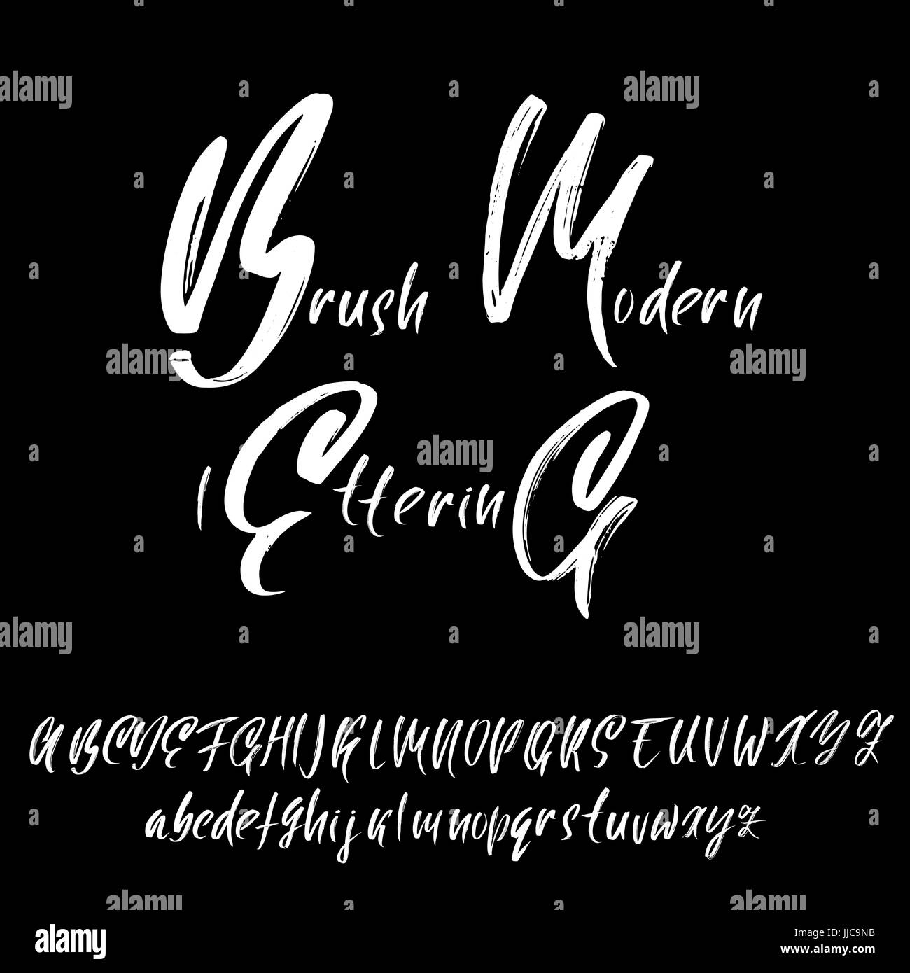 Hand drawn elegant calligraphy font. Modern brush lettering. Grunge ...