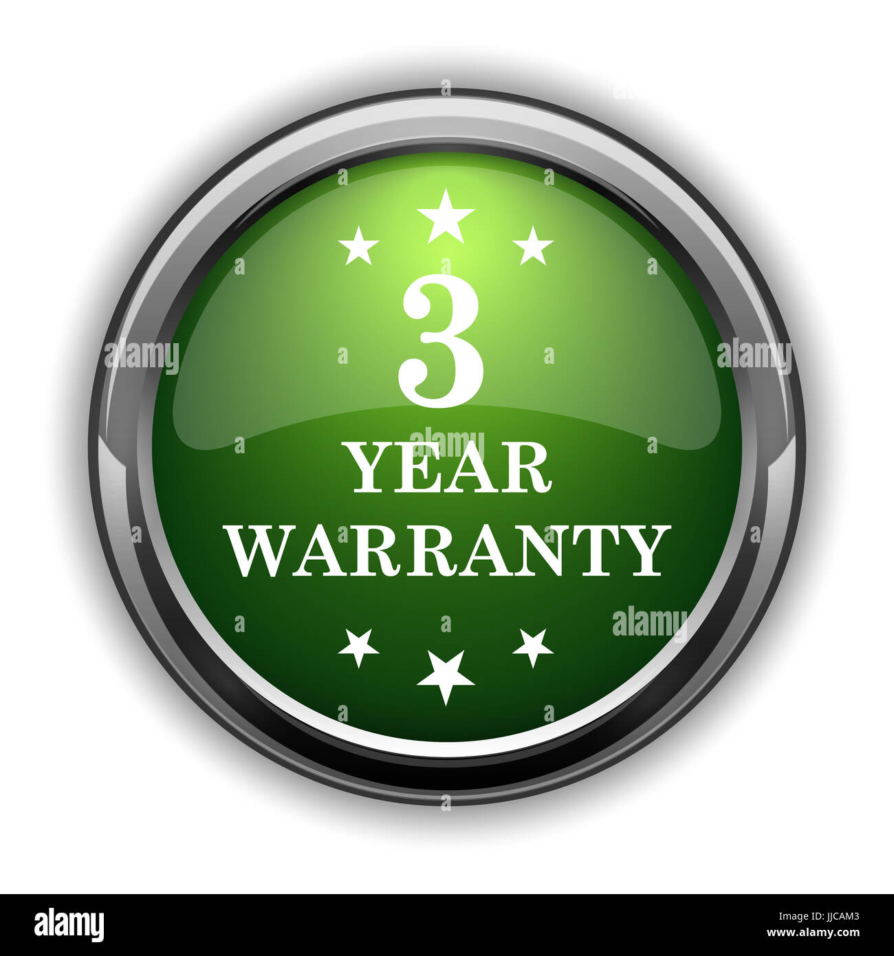 3 year warranty icon. 3 year warranty website button on white ...
