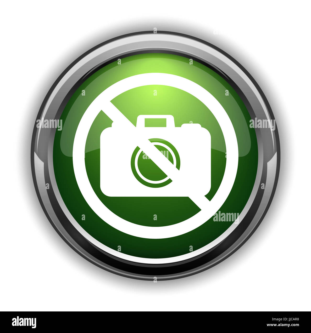 Forbidden camera icon. Forbidden camera website button on white ...
