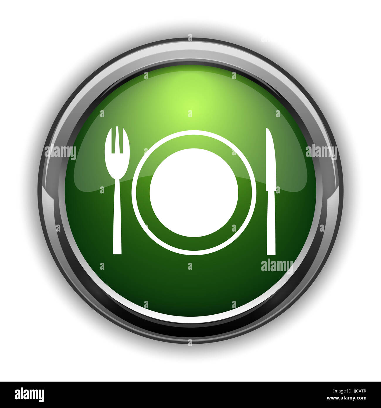 Restaurant icon. Restaurant website button on white background Stock ...