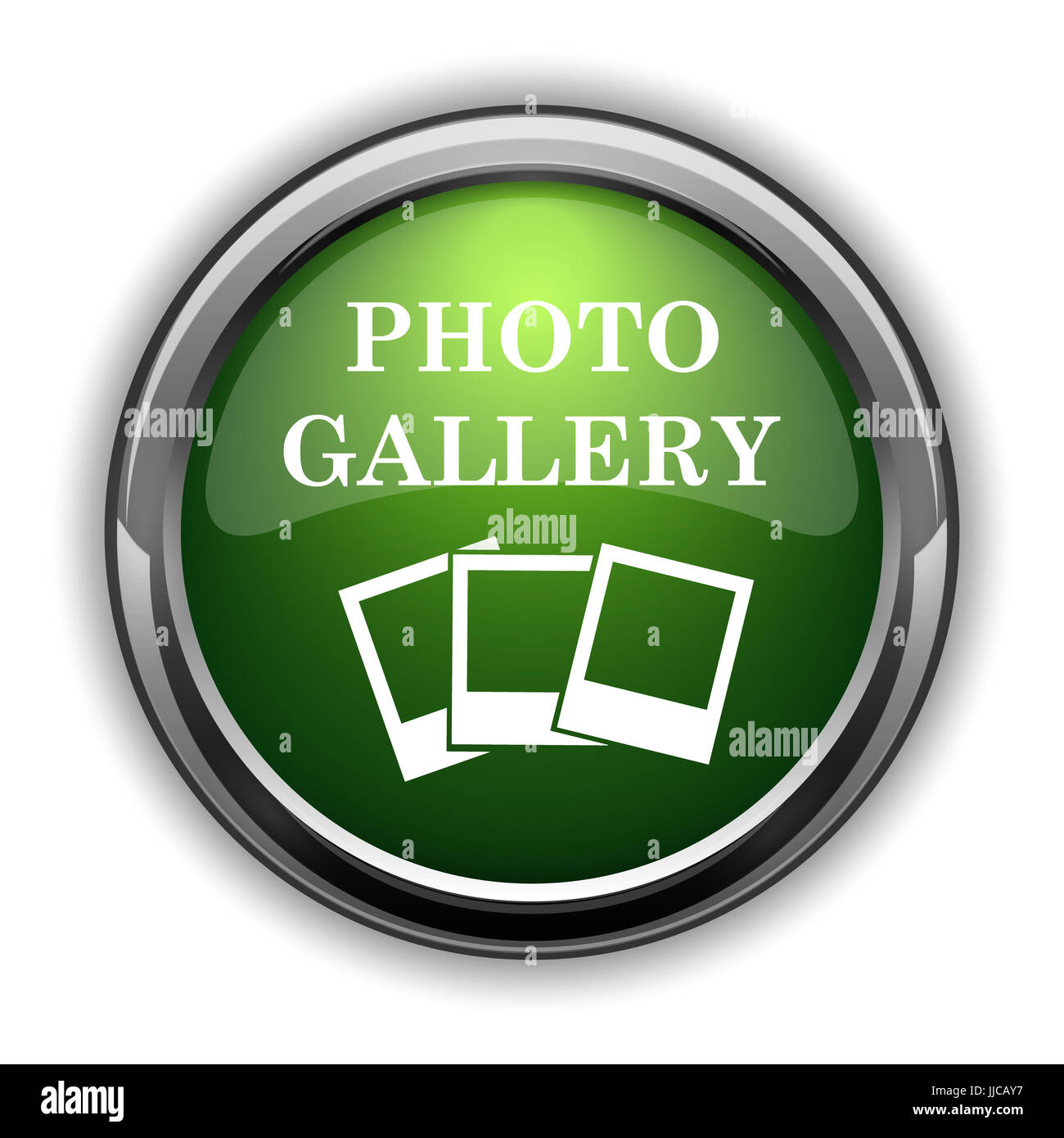 Photo gallery icon. Photo gallery website button on white background ...