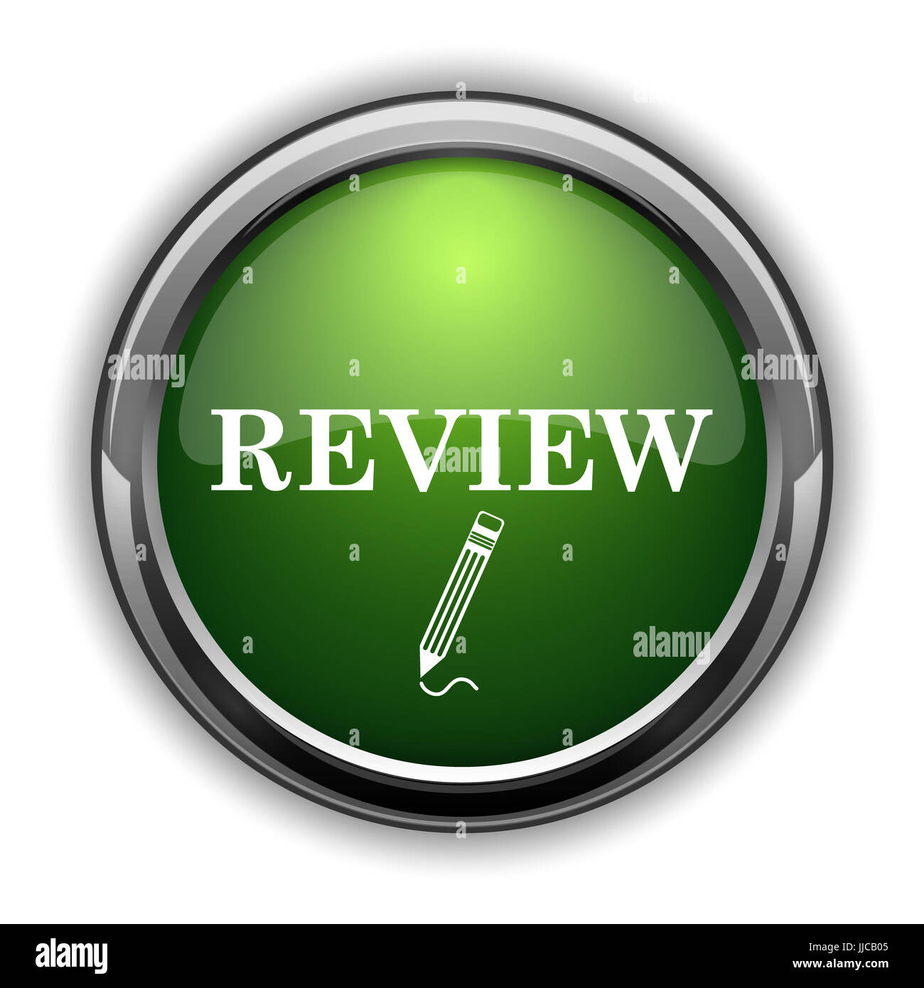 Review icon. Review website button on white background Stock Photo - Alamy