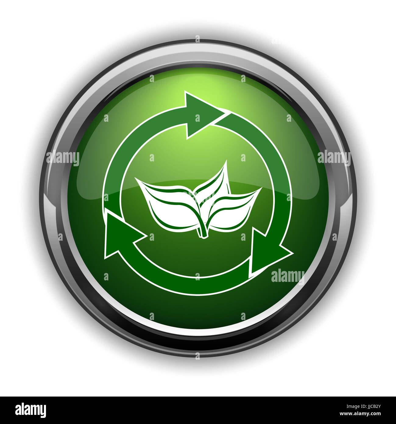 Recycle arrows icon. Recycle arrows website button on white background ...