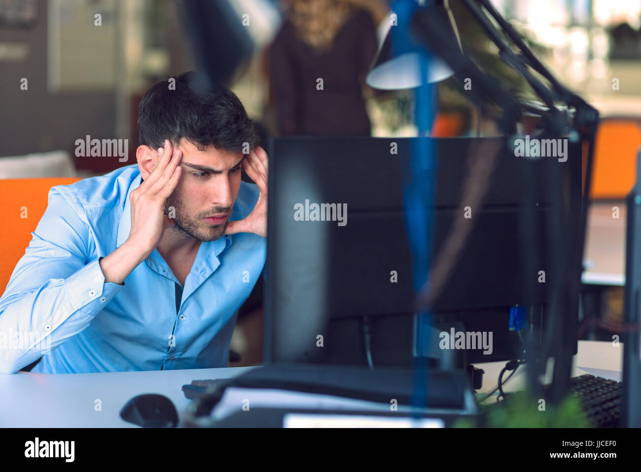 Freelance programmer working in startup office Stock Photo - Alamy