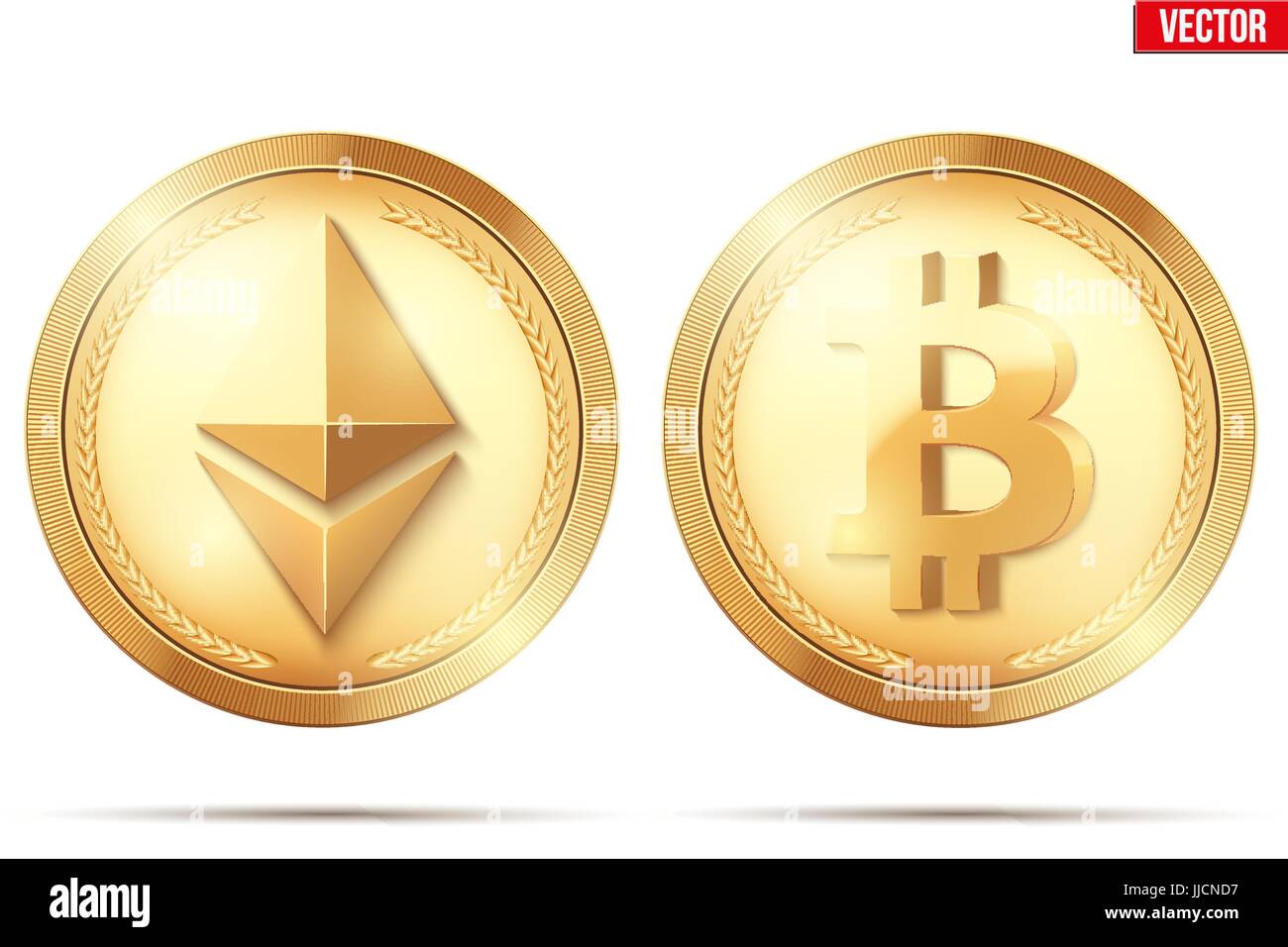 Cryptocurrency gold coin set hi-res stock photography and images - Alamy