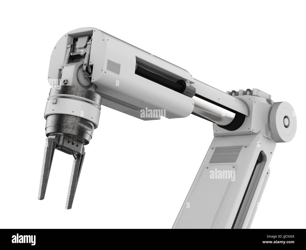 3d rendering robot arm on white background Stock Photo - Alamy