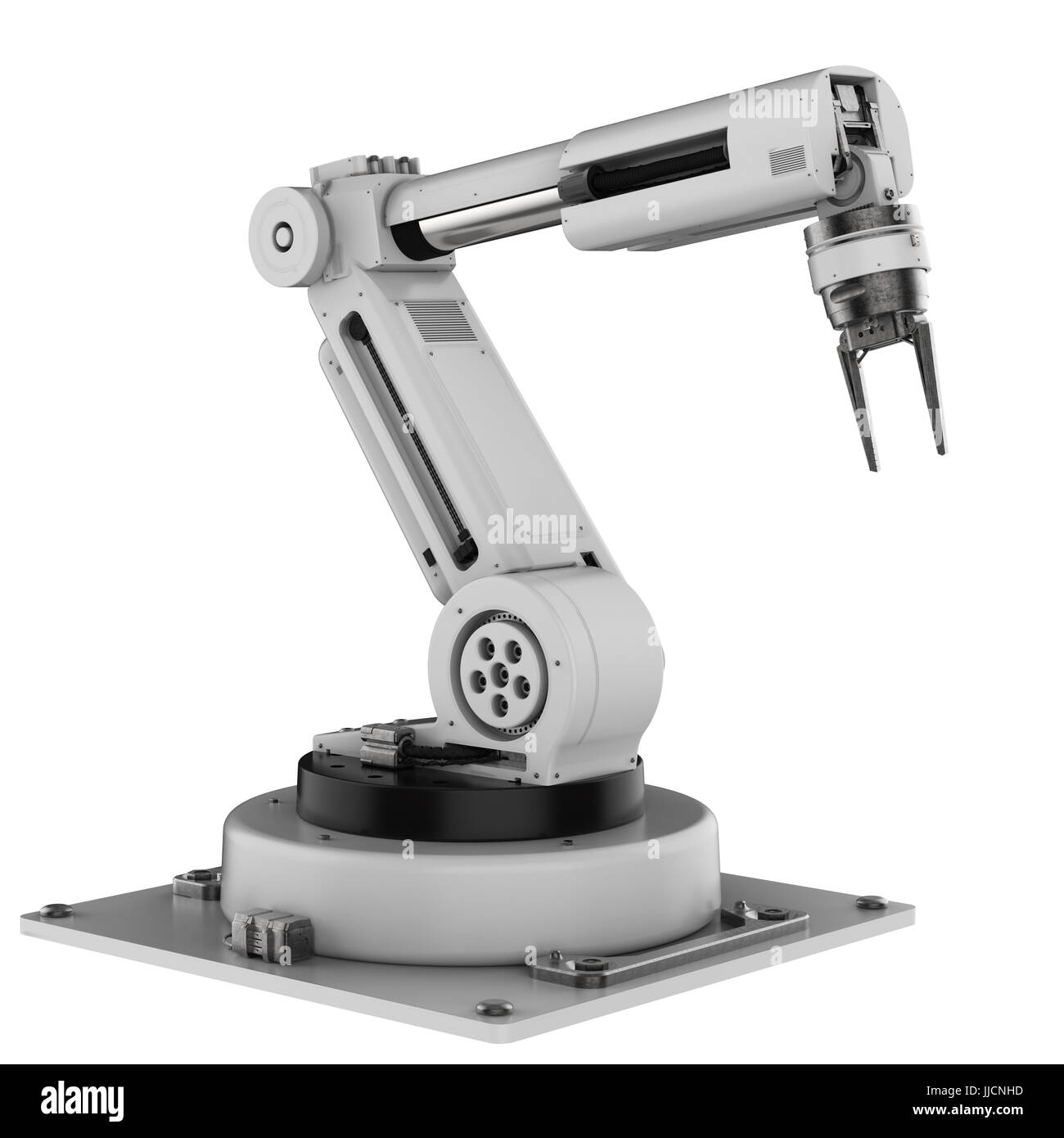 3d rendering robot arm on white background Stock Photo - Alamy