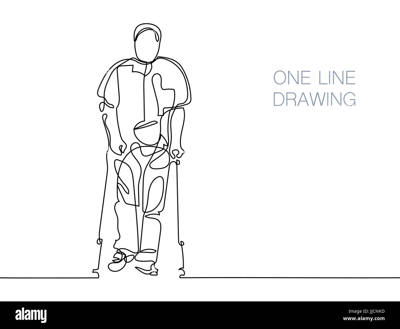 Man walking on line Stock Vector Images - Alamy