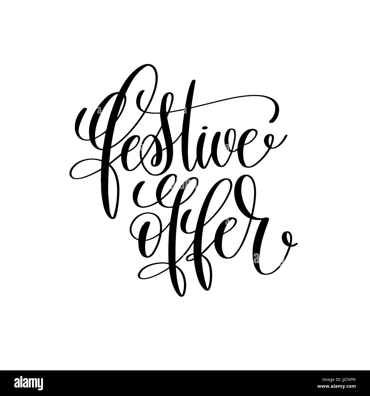 festive offer black calligraphy hand lettering text Stock Vector Image ...