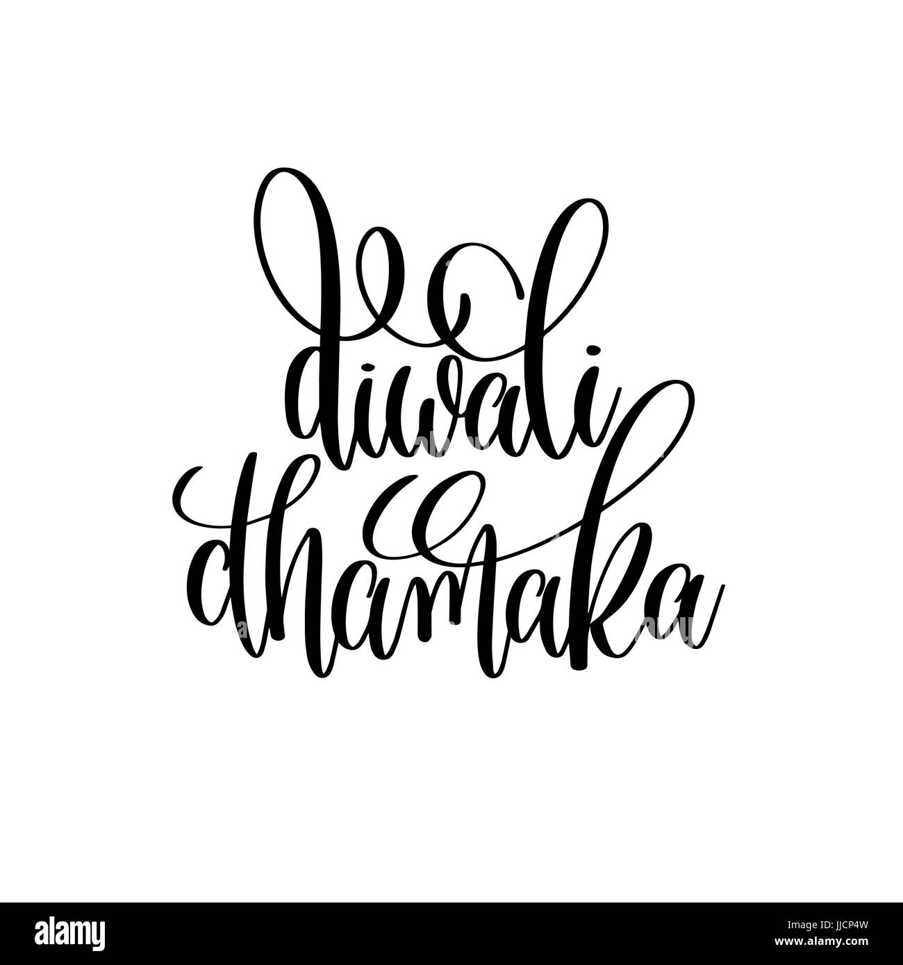 diwali dhamaka black calligraphy hand lettering text Stock Vector Image ...