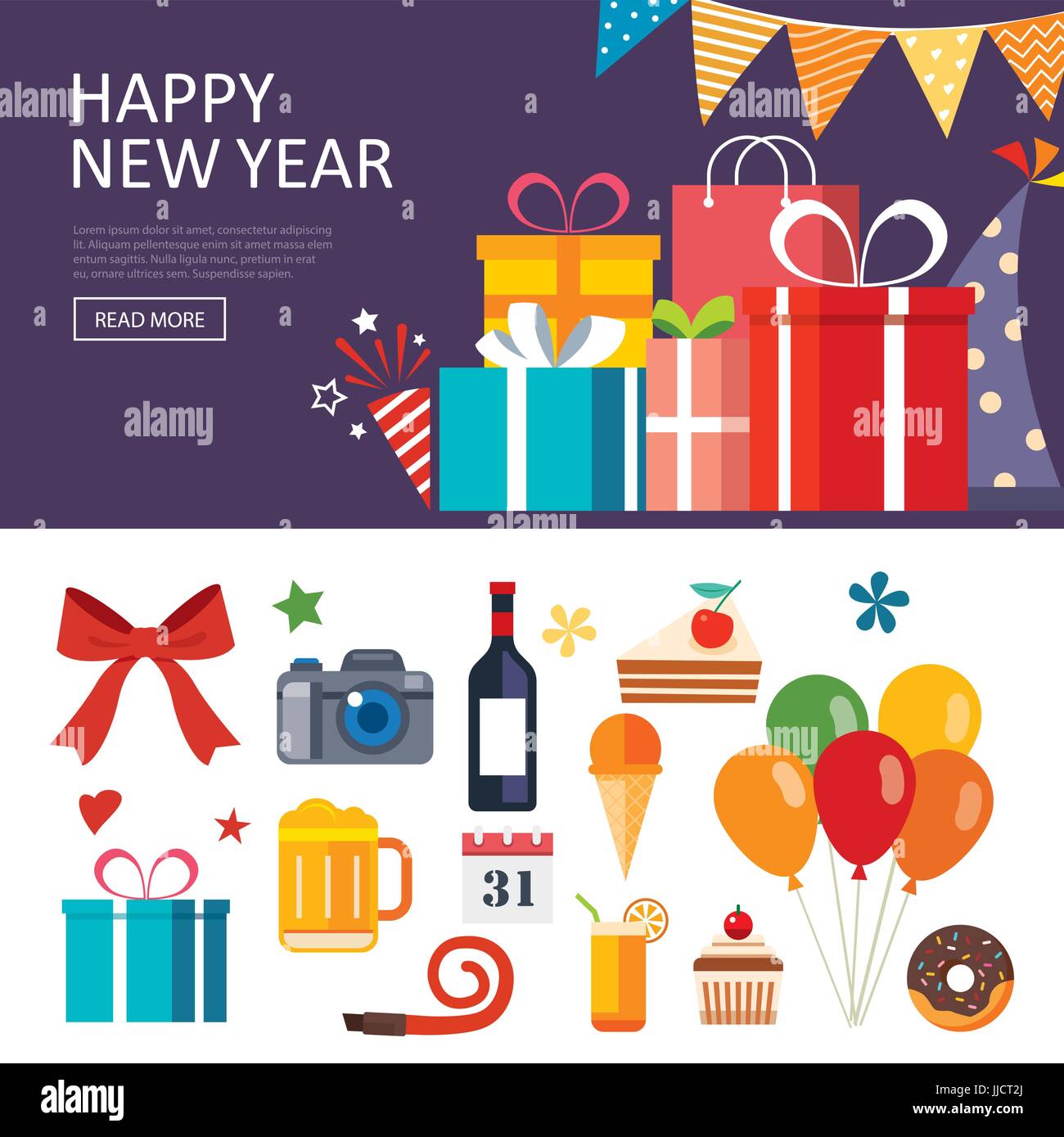 New year cube red Stock Vector Images - Alamy