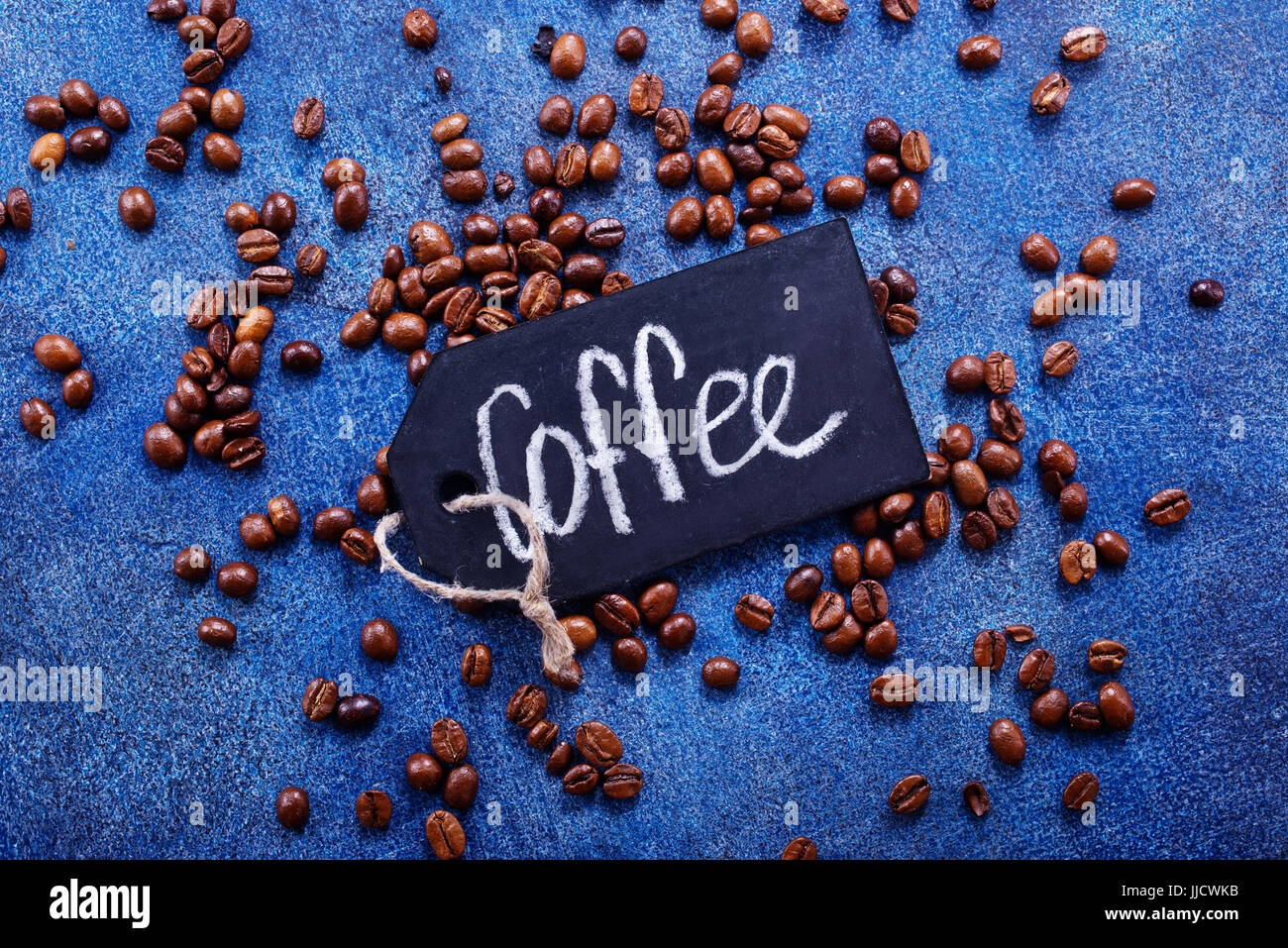 coffee beans on a table, coffee background Stock Photo - Alamy
