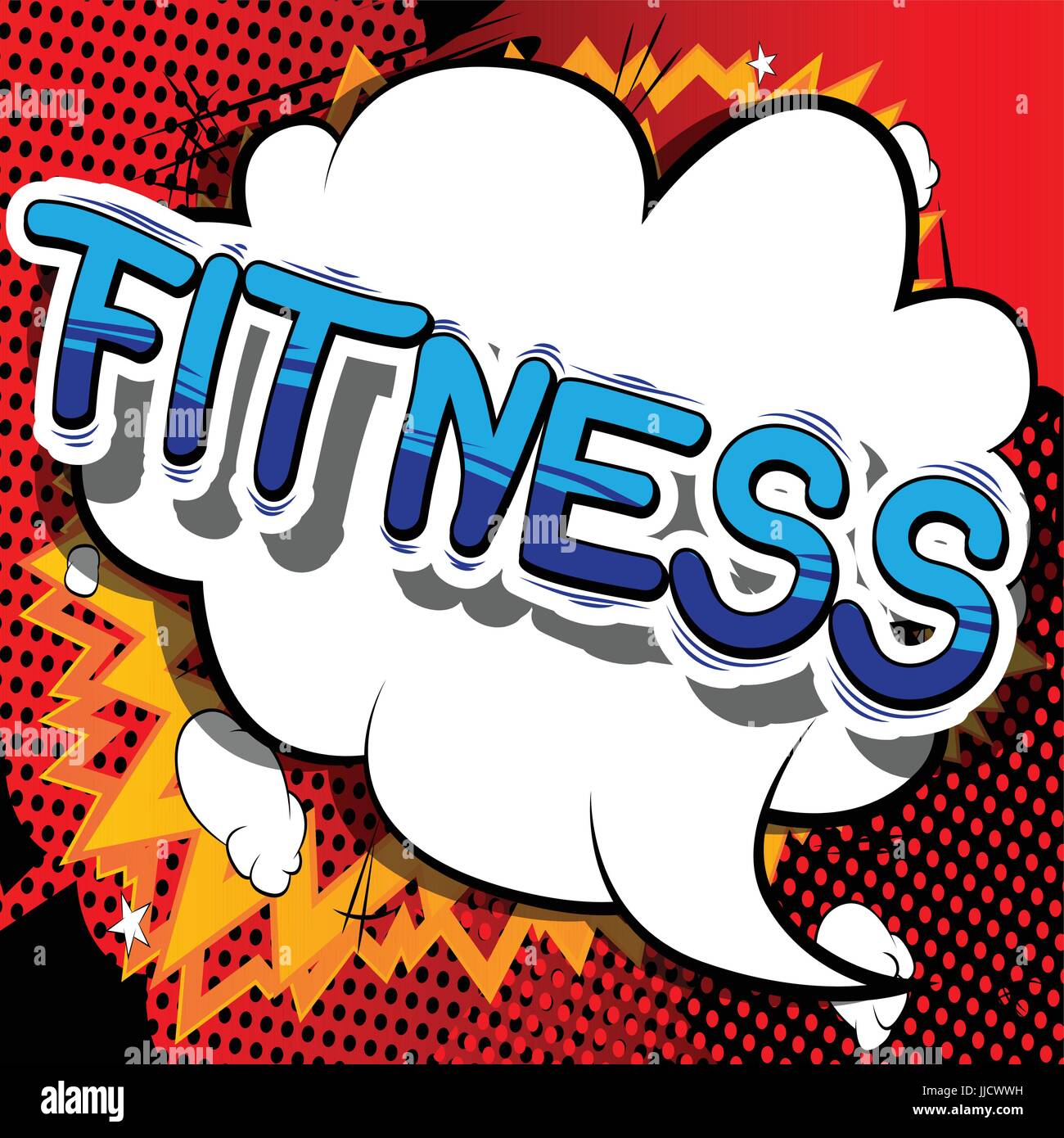 Fitness - Comic book style phrase on abstract background Stock Vector ...