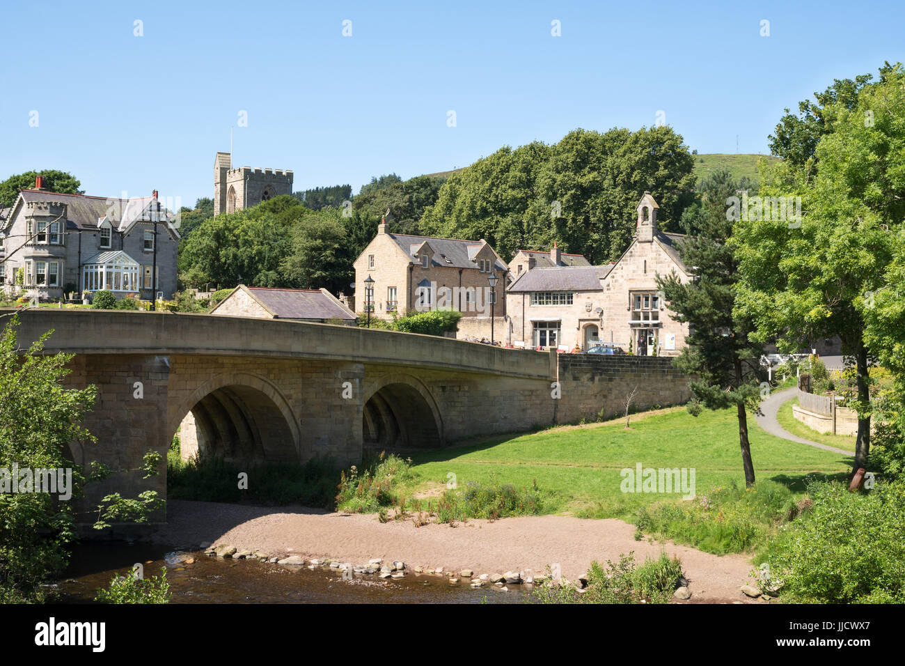Bridge over the river Coquet at Rothbury, Northumberland, England, UK ...
