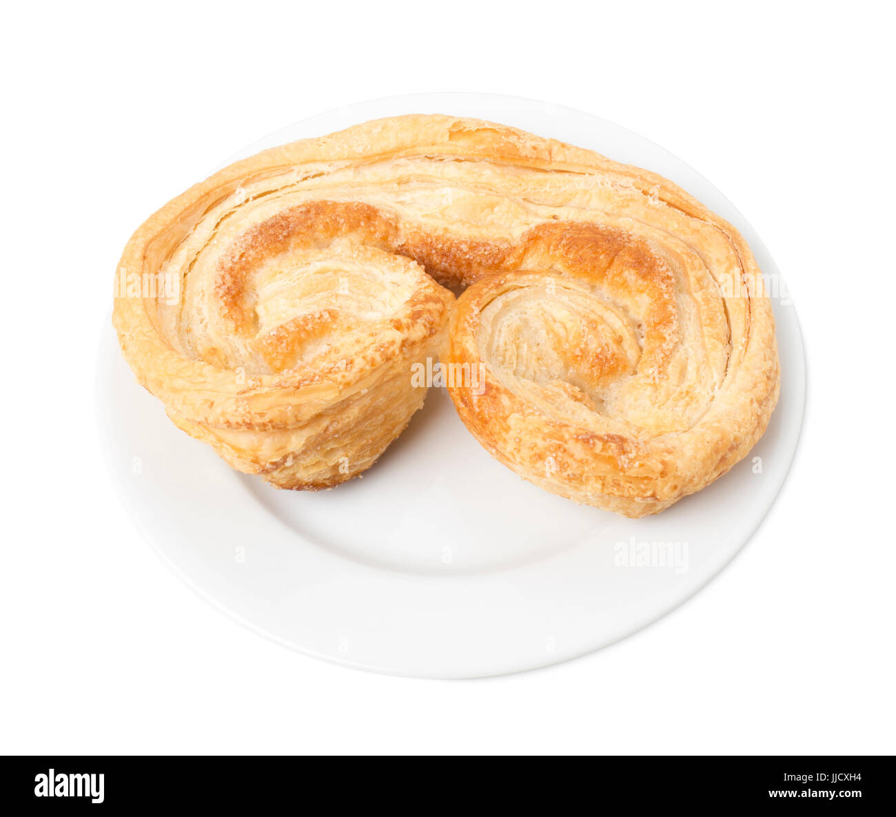 Crunchy puff pastry. Isolated on a white background Stock Photo - Alamy