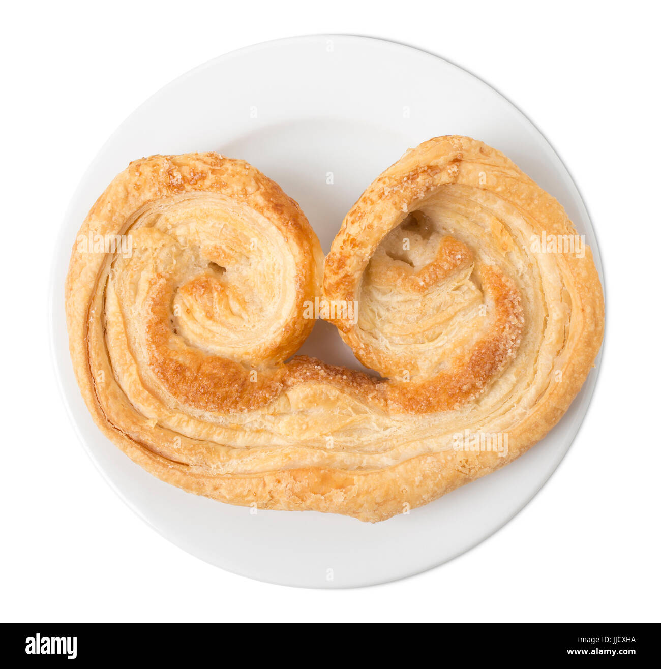 Crunchy puff pastry. Isolated on a white background Stock Photo - Alamy