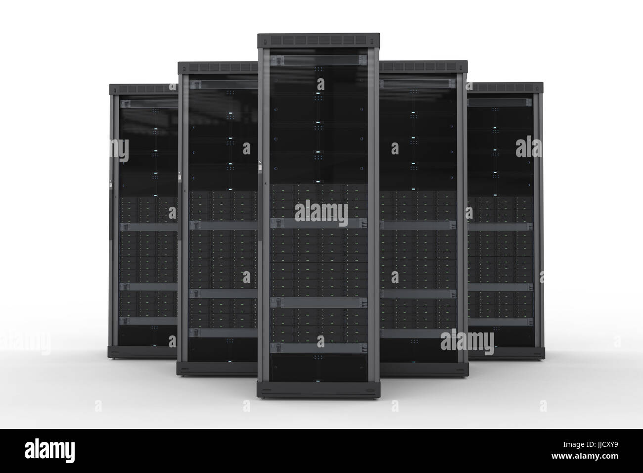 3d rendering server computer cluster on white background Stock Photo ...