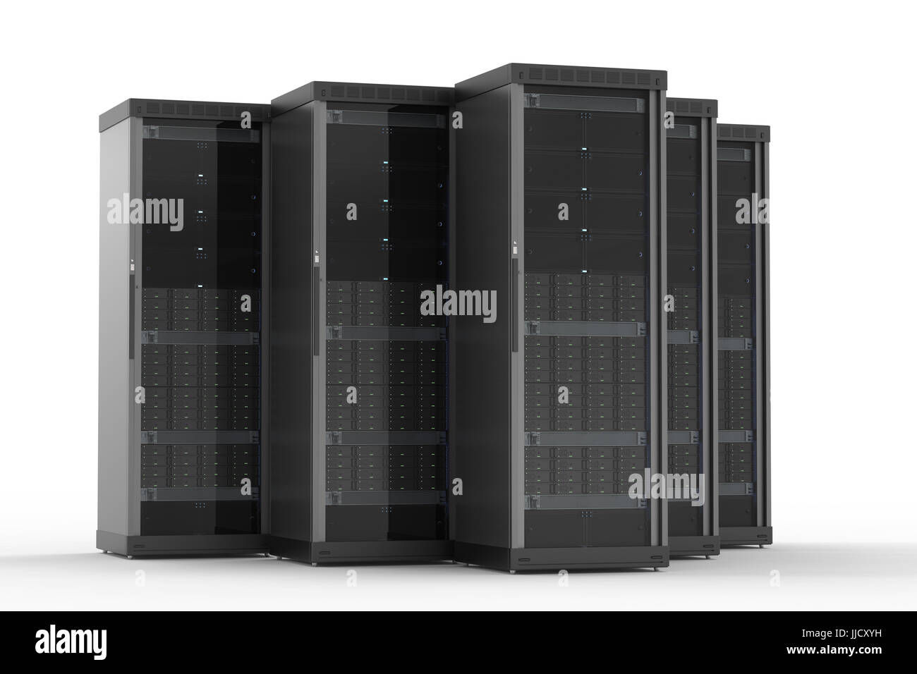 3d rendering server computer cluster on white background Stock Photo ...