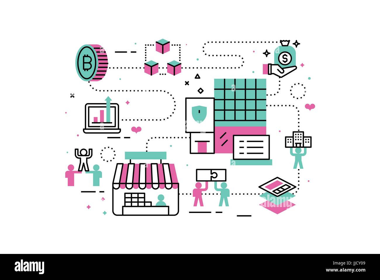 Business World line icons illustration. Design in modern style with ...